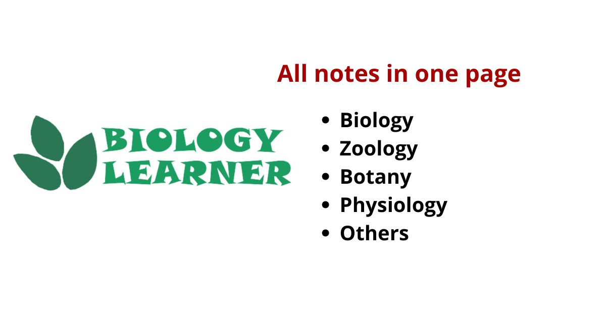 List of all Biology Notes